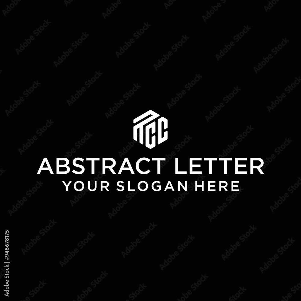 Ilustración de Stock RCC letter logo in the form of hexagons and cube ...