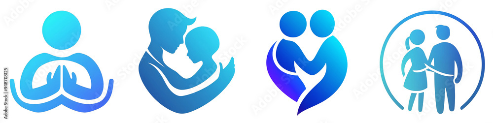 Caregiver clipart collection, symbol, logos, icons isolated on ...