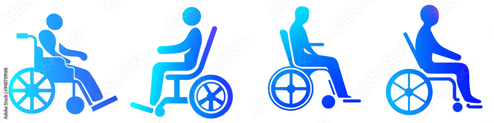 Disabled clipart collection, symbol, logos, icons isolated on ...