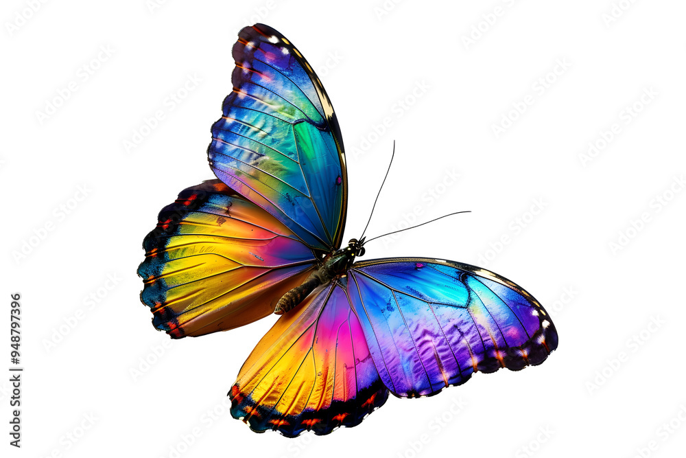 Colorful butterfly with bright and beautiful wings isolated on ...