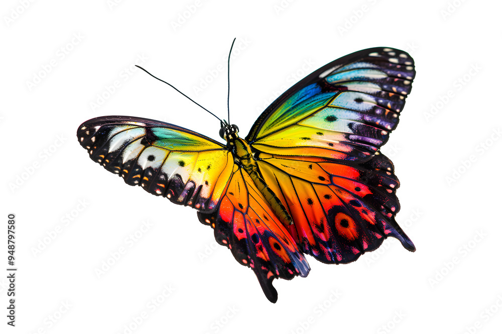 Colorful butterfly with bright and beautiful wings isolated on ...