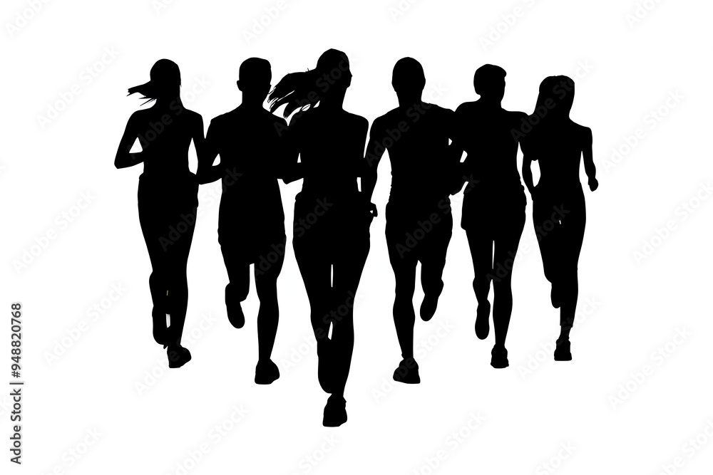 Runner silhouette vector illustration isolated black object on white ...
