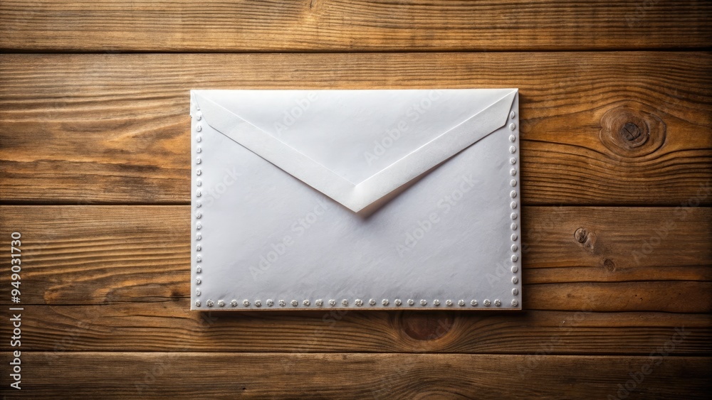 Blank white A4-sized envelope with a template featuring address lines ...