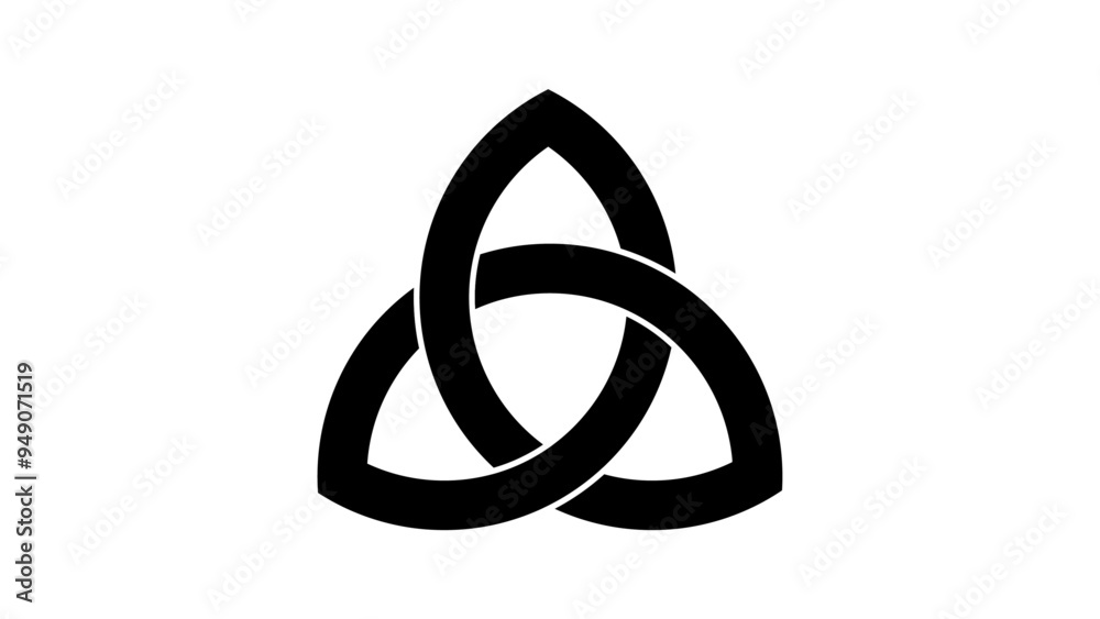 celtic triquetra trinity knot vector on white background for tattoo ...