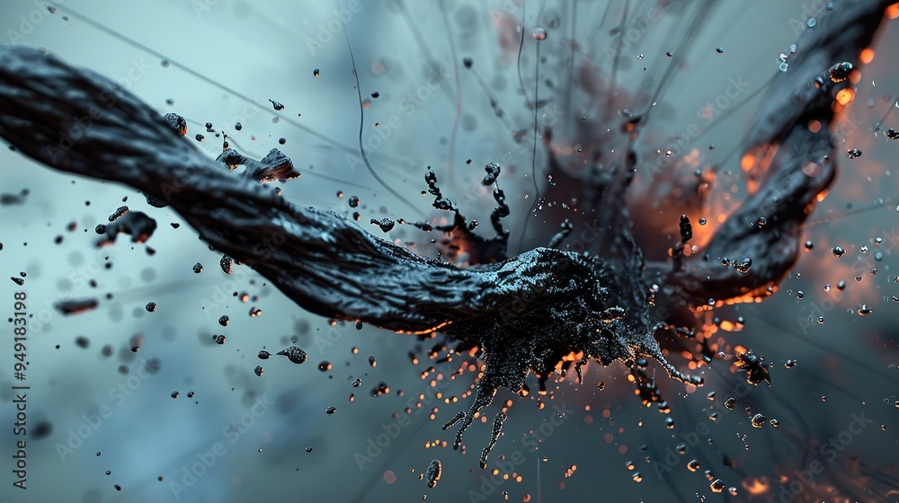 Liquid Metal Splatter Abstract Art Stock Illustration | Adobe Stock