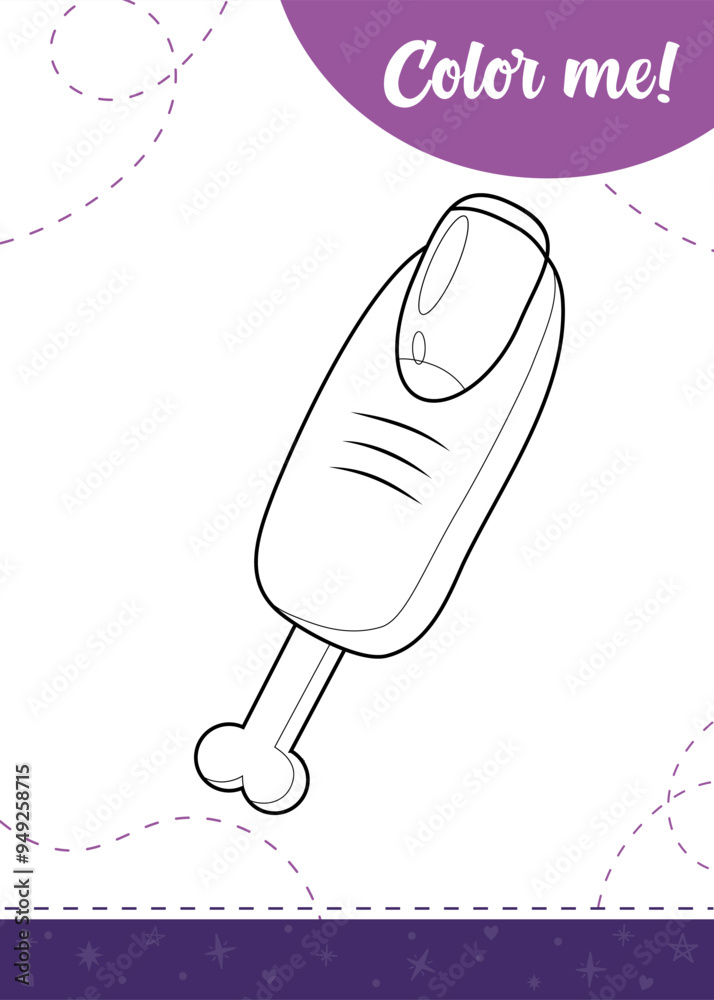 Coloring page for kids with cartoon zombie thumb finger. A printable ...