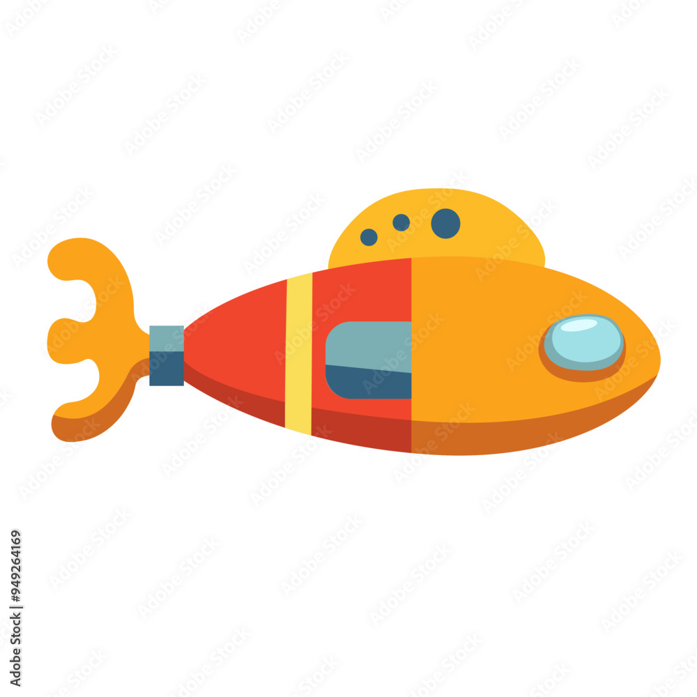 Cute submarine vector illustration, cartoon submarine clip art ...