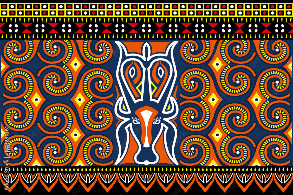 Toraja background illustration, traditional pattern of Tana Toraja ...