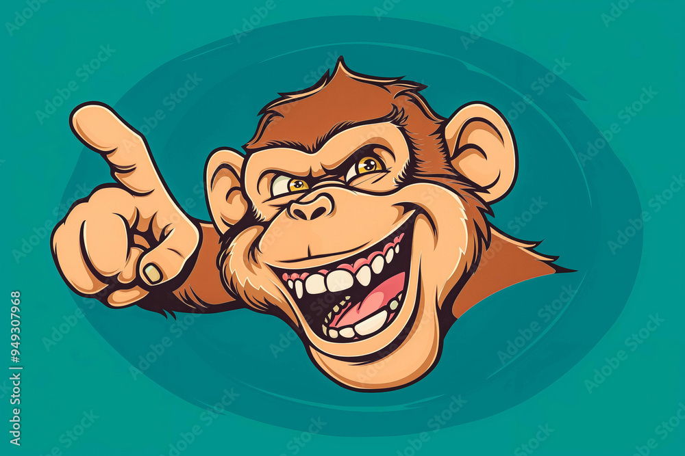 Cartoon Laughing Monkey. A cute illustration of a laughing monkey ...