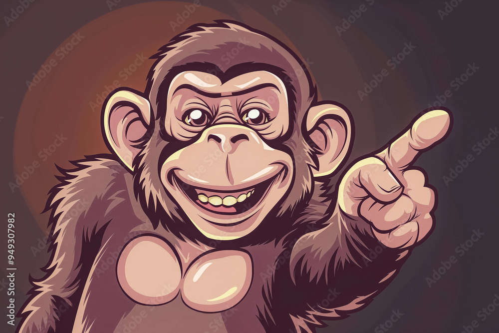 Cartoon Laughing Monkey. A cute illustration of a laughing monkey ...