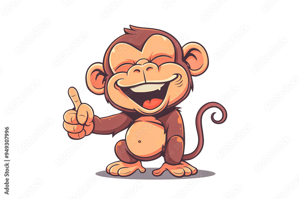 Cartoon Laughing Monkey. A cute illustration of a laughing monkey ...