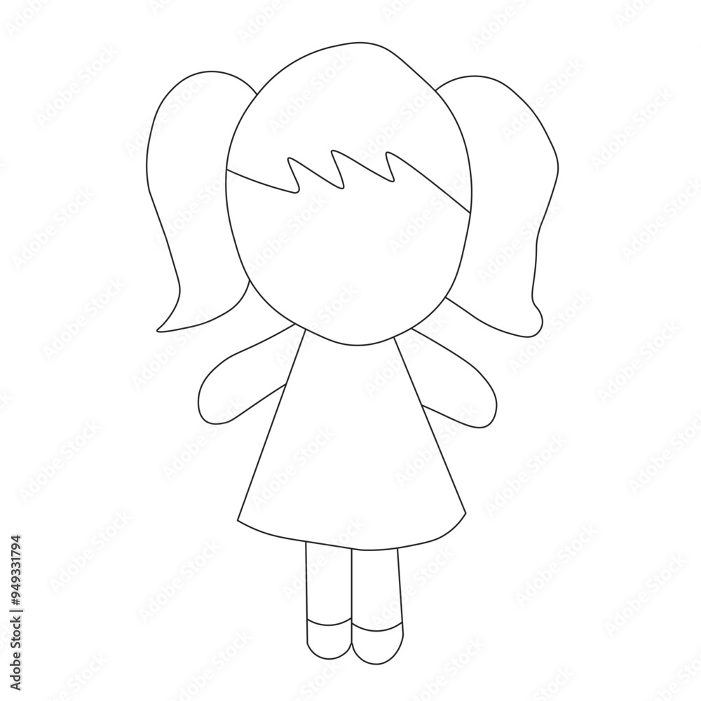 Girl outline drawing Vector Images. Beautiful girl outline image on a ...
