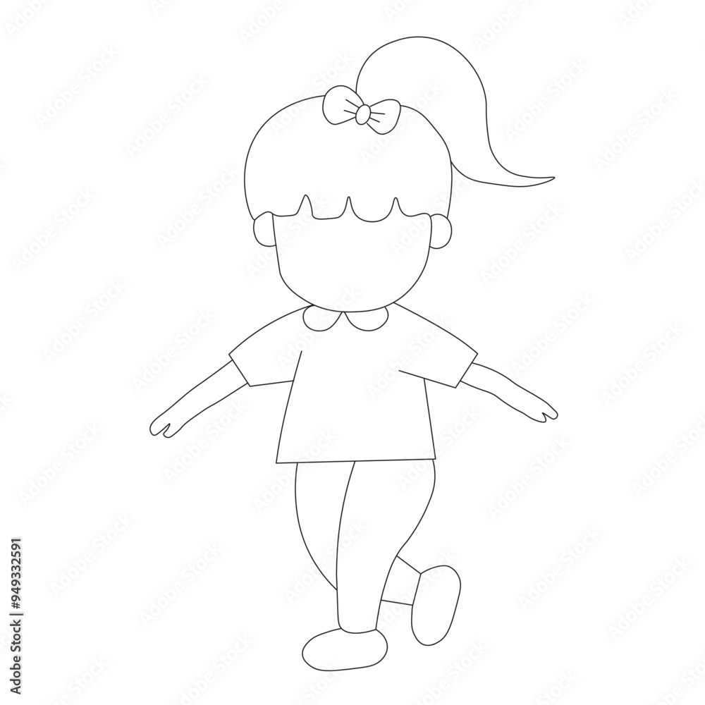 Girl outline drawing Vector Images. Beautiful girl outline image on a ...