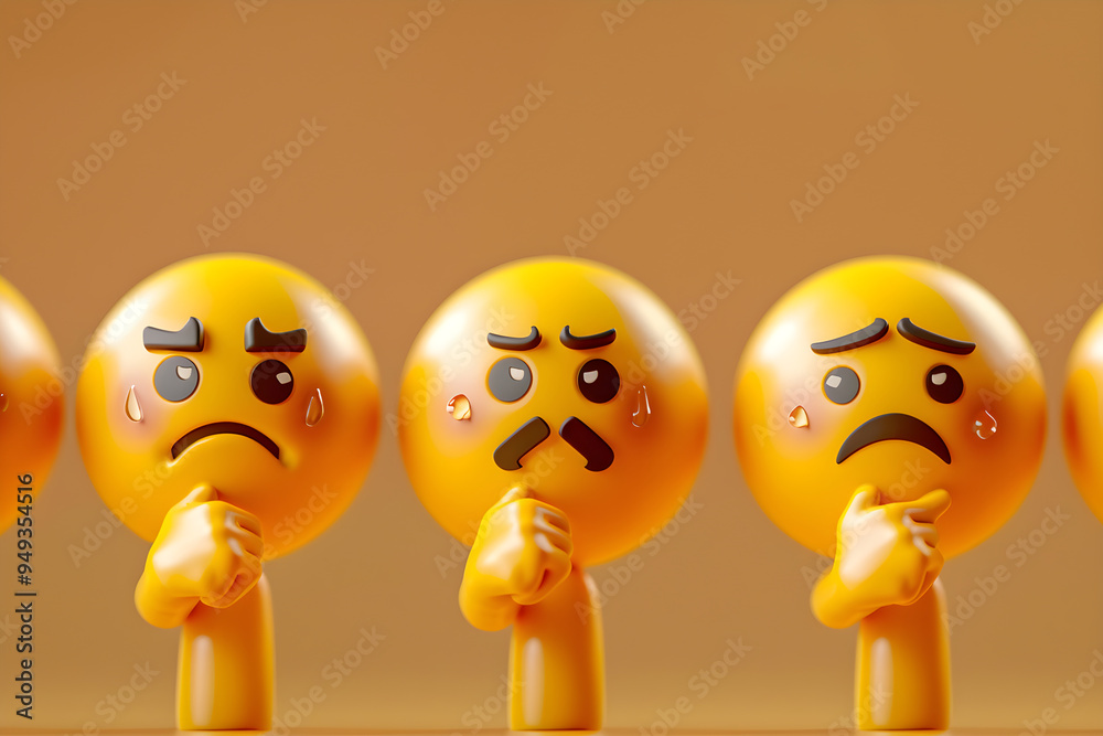 Deep Contemplation: A Series of Thinking Face Emojis Reflecting ...