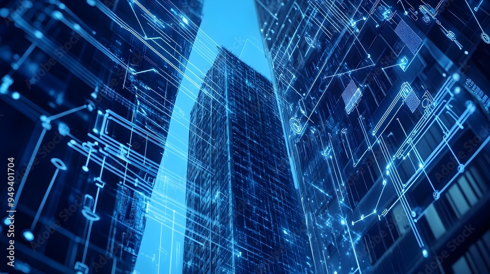 Photograph showcasing the of IoT technology to guide the installation ...