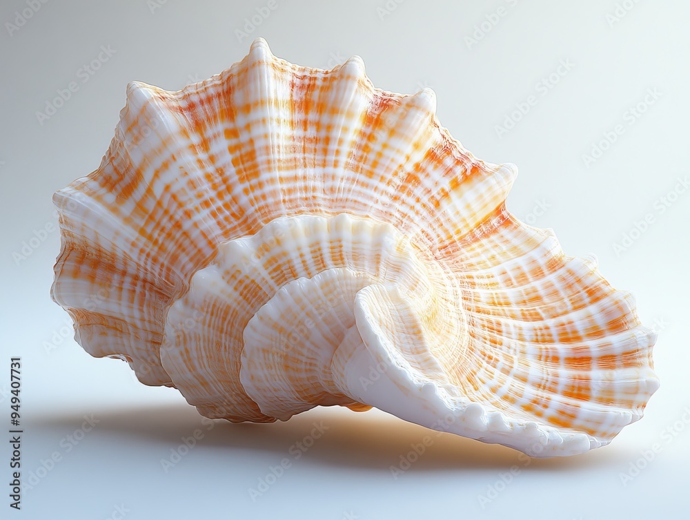 A delicate seashell suspended in midair set agains 898 shell, sea ...