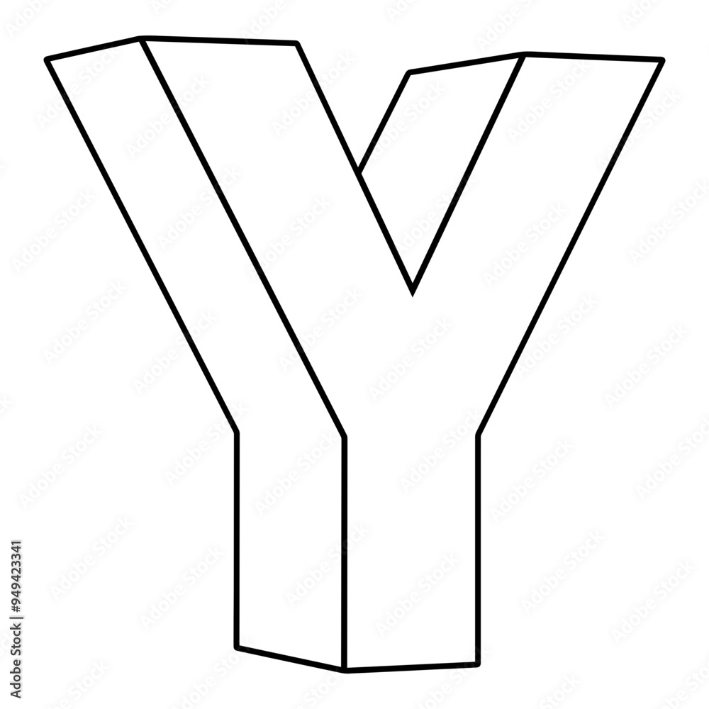 Letter Y Outline Stock Vector | Adobe Stock