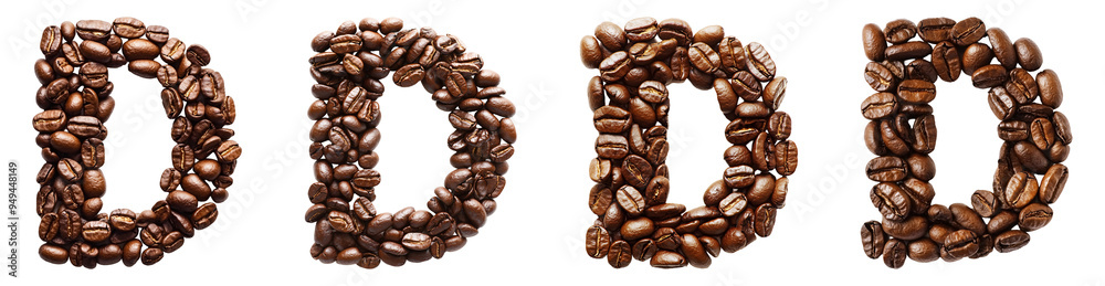 Alphabet letter D Coffee beans, PNG set Stock Photo | Adobe Stock