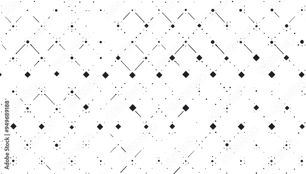 Repeating patterns of small, simple shapes like dots, crosses, or lines ...