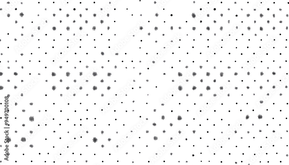 Repeating patterns of small, simple shapes like dots, crosses, or lines ...