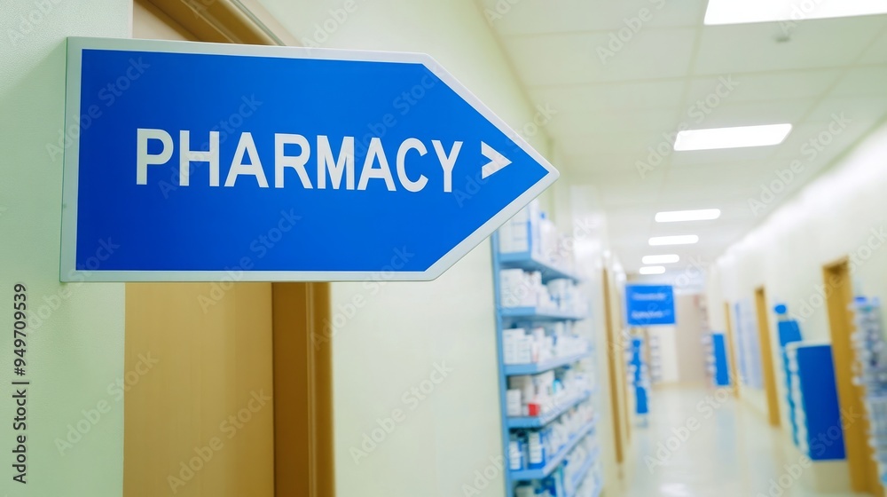 Essential Healthcare Navigation: Pharmacy Arrow Sign in Hospital ...