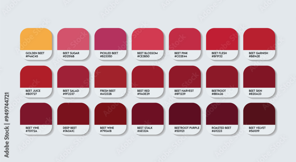 Beetroot Color Palette, Beetroot Color Guide Palette with Color Names ...