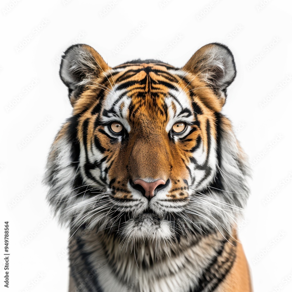 The Emperor's Gaze: A majestic Bengal tiger locks eyes with the viewer ...