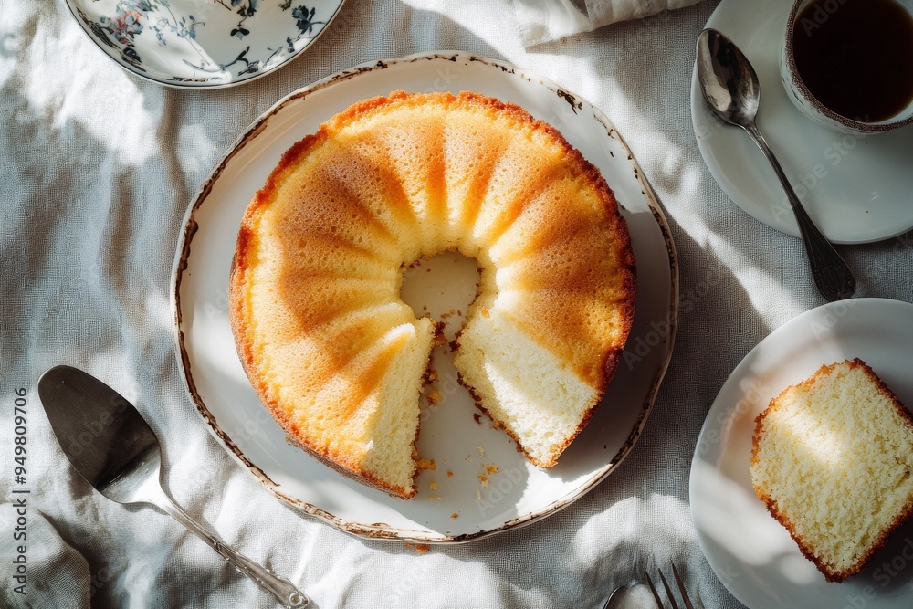 Chiffon Cake, A light, airy cake made with vegetable oil and beaten egg ...