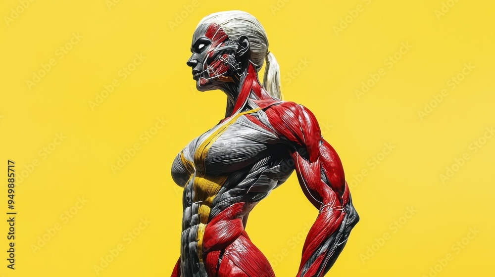 ealistic photo full color dramatic of female X-Men mutant heavily ...