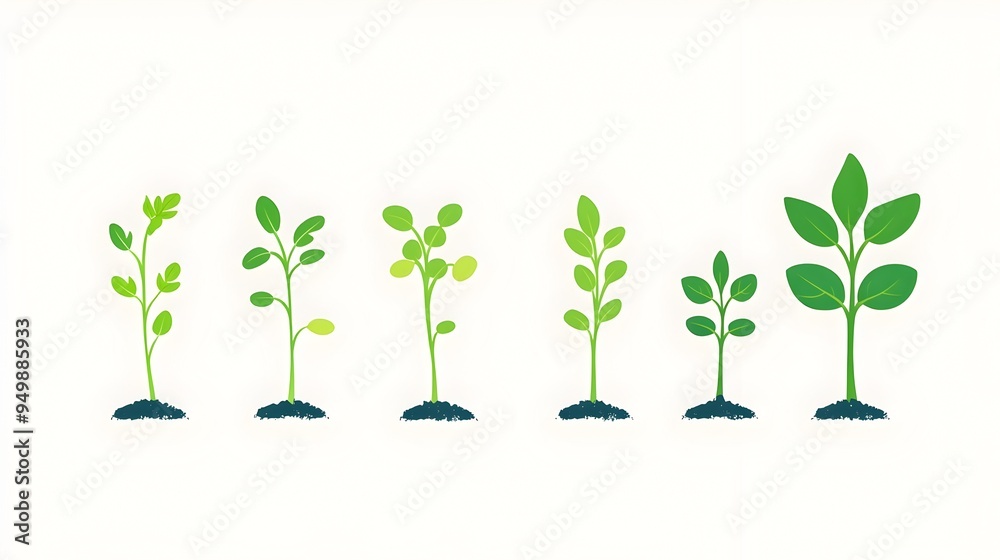 Infographic Depicting the Growth Stages of Bean Sprouts from Seed to ...
