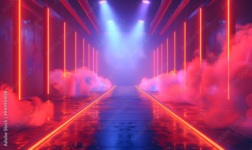 Dramatic Runway Perspective, A vector illustration of a fashion show ...