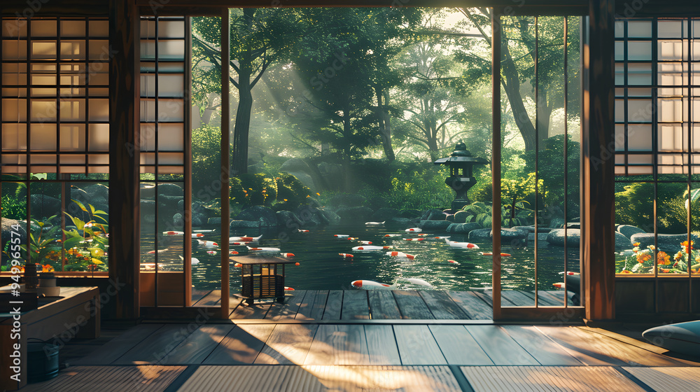 Traditional Japanese House with Sliding Shoji Doors and Minimalist ...