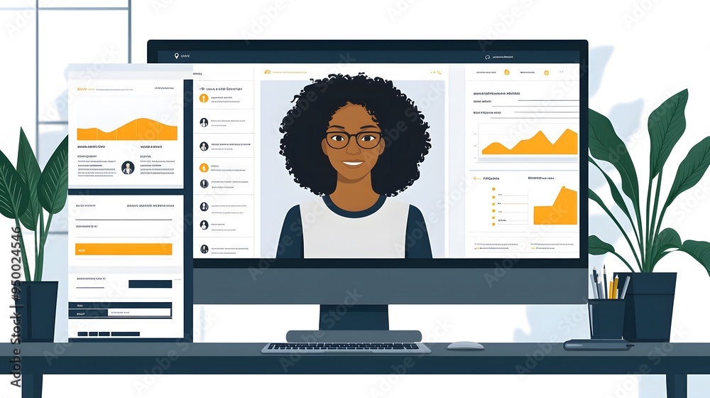 Digital graphic of an interview and recruitment dashboard, showcasing ...