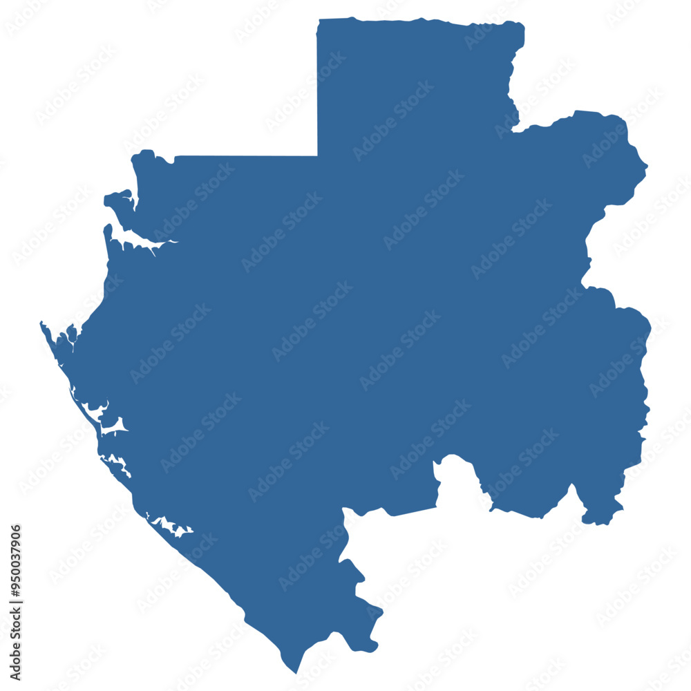 Vector outline map of Gabon Stock Vector | Adobe Stock