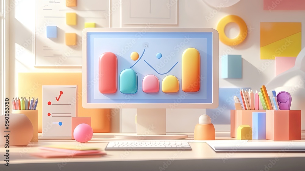 Elevating User Experience: Minimalist Office Sketch, Monitor Displaying ... Elevating User Experience: Minimalist Office Sketch, Monitor Displaying ...