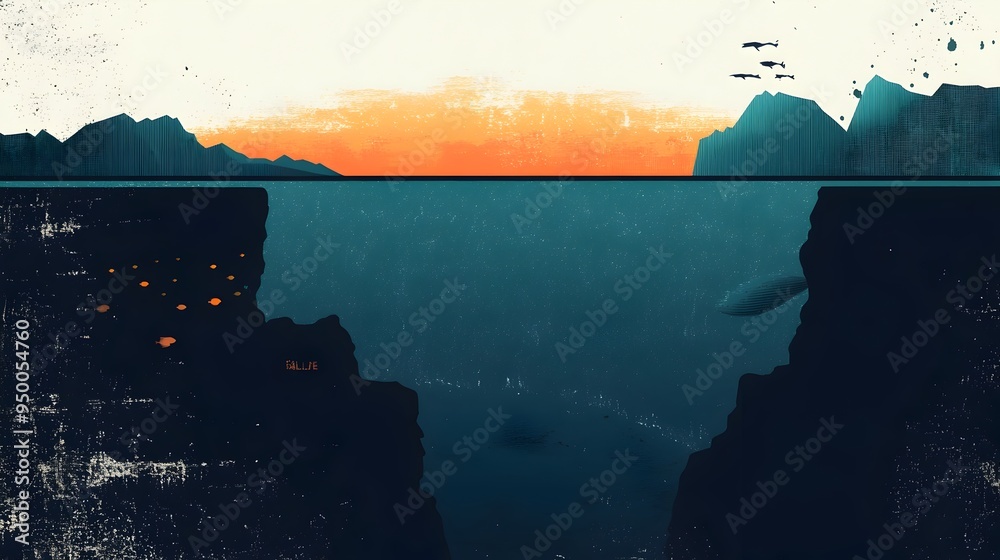 ภาพประกอบ Stock Detailed Infographic Comparing the Depths of the ...