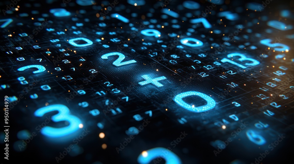 Illuminated Math Symbols on Chalkboard - Modern Numeracy Education ...