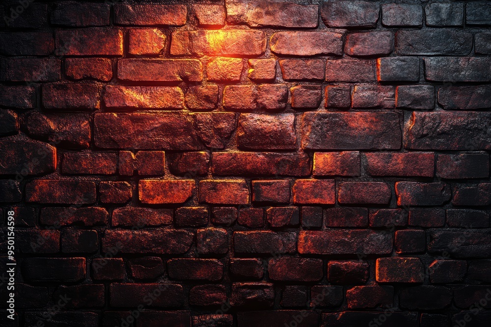Old dark red brick wall pattern background with warm light Stock Photo ...