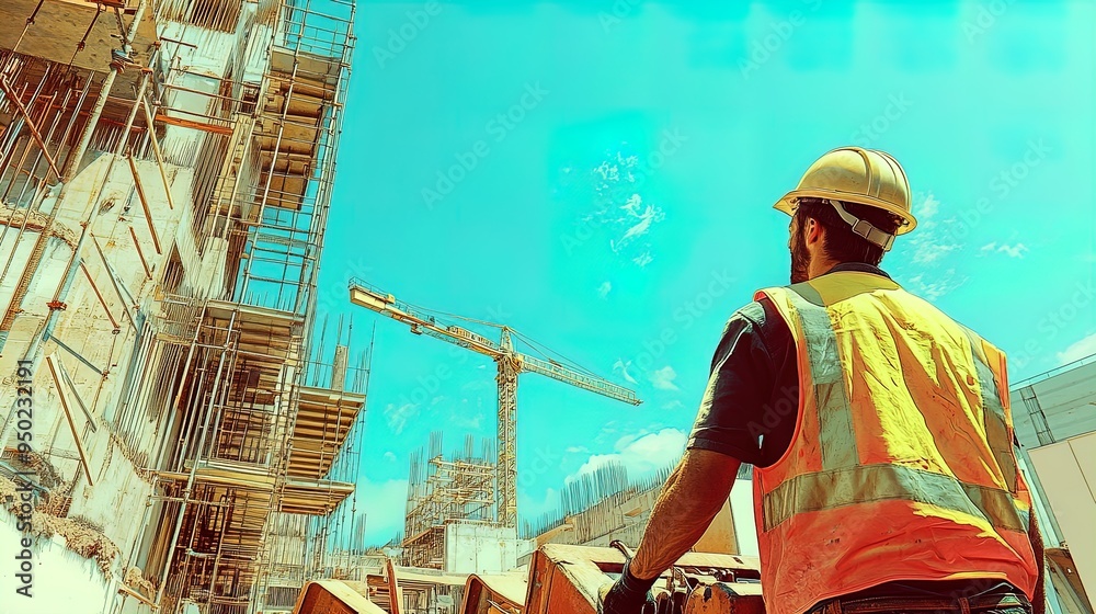 Empowering Construction: A Dynamic Poster Featuring a Skilled Worker ...