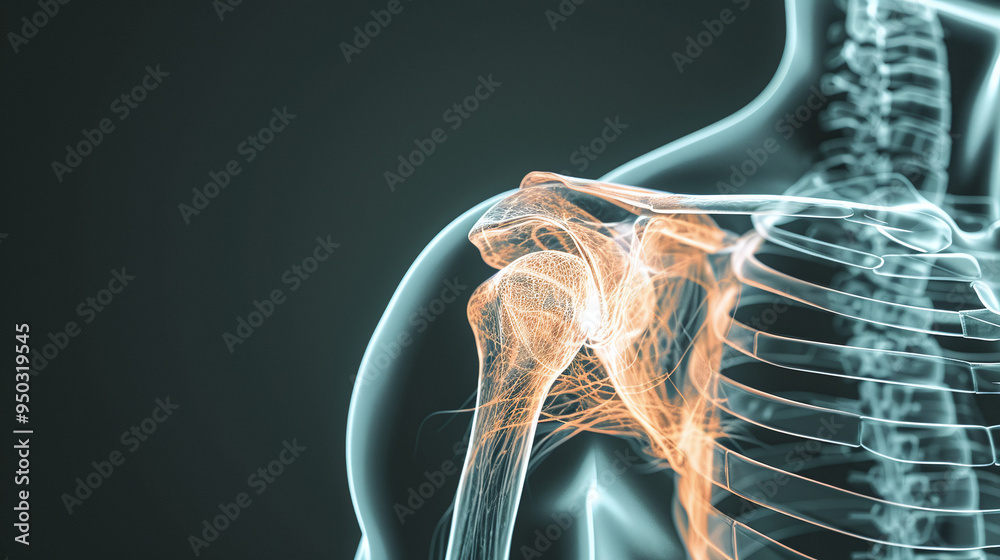 an MRI scan showing a detailed image of a shoulder with a rotator cuff ...