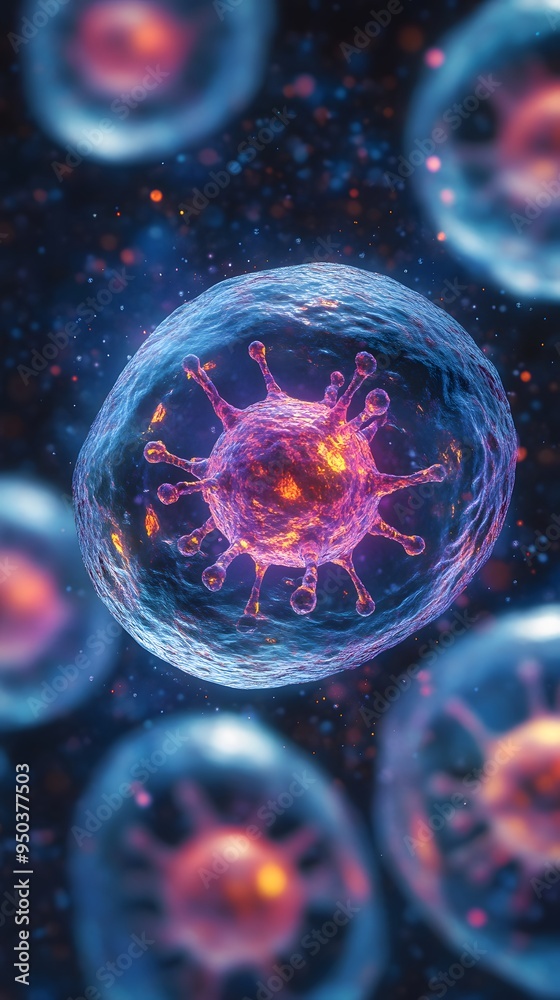 Cellular Mitosis: Visual representation of cellular mitosis, showing ...