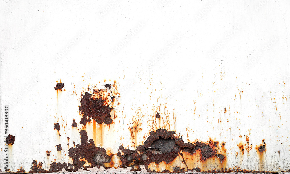 Rusty metal background with streaks of rust. Rust on white background ...