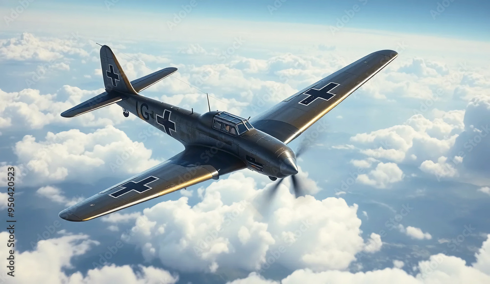 Army German vintage retro airplanes of the Second World War. Generic ...