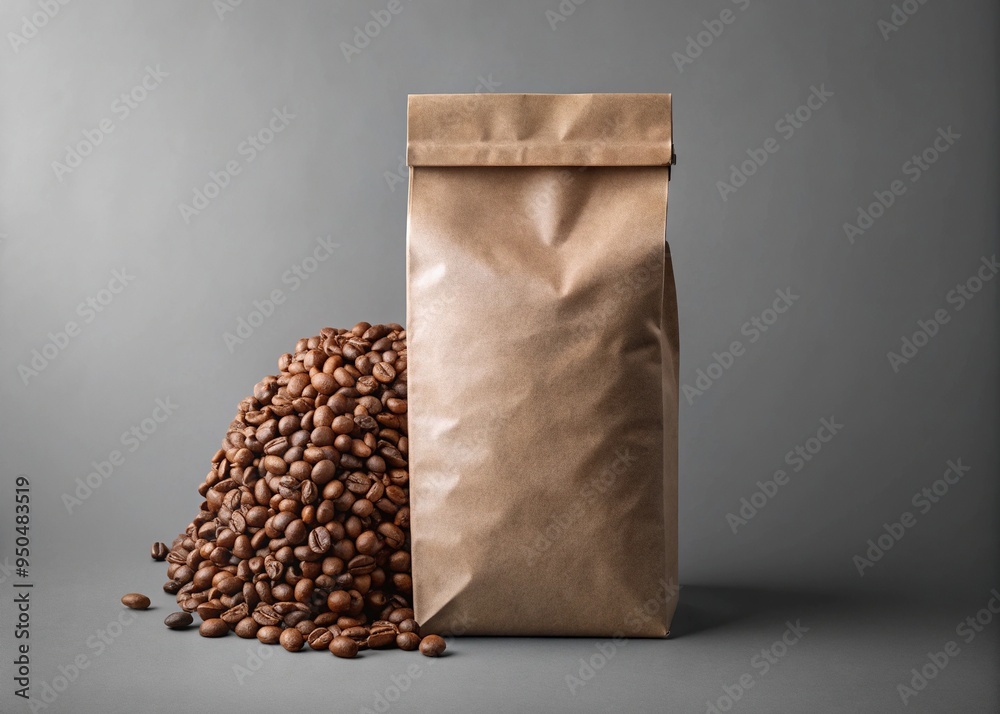 Stylish, editable coffee bag mockup with a realistic paper texture and ...