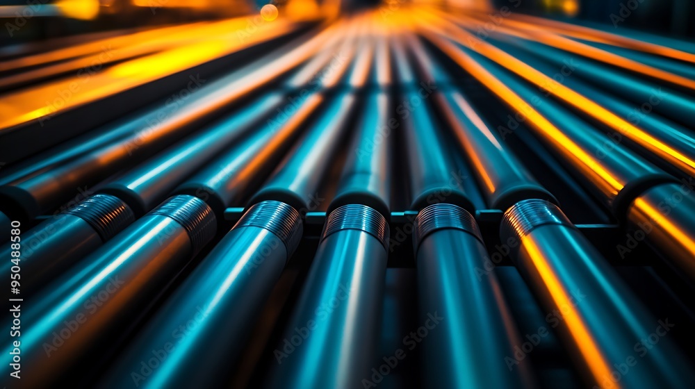 conveyor belt system in a manufacturing plant, industrial automation ...