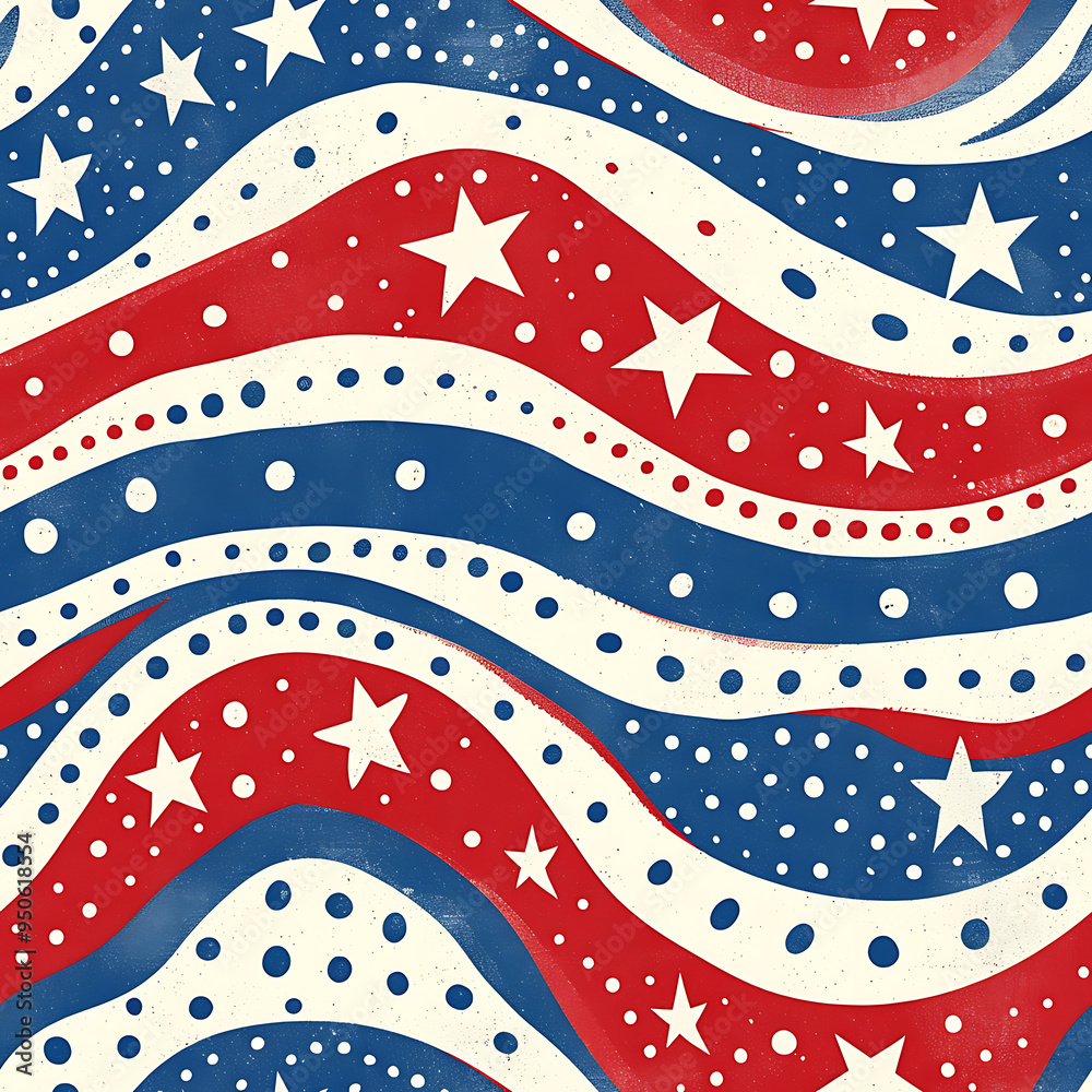 Americana Stars and Stripes Seamless Tile Stock Illustration | Adobe Stock