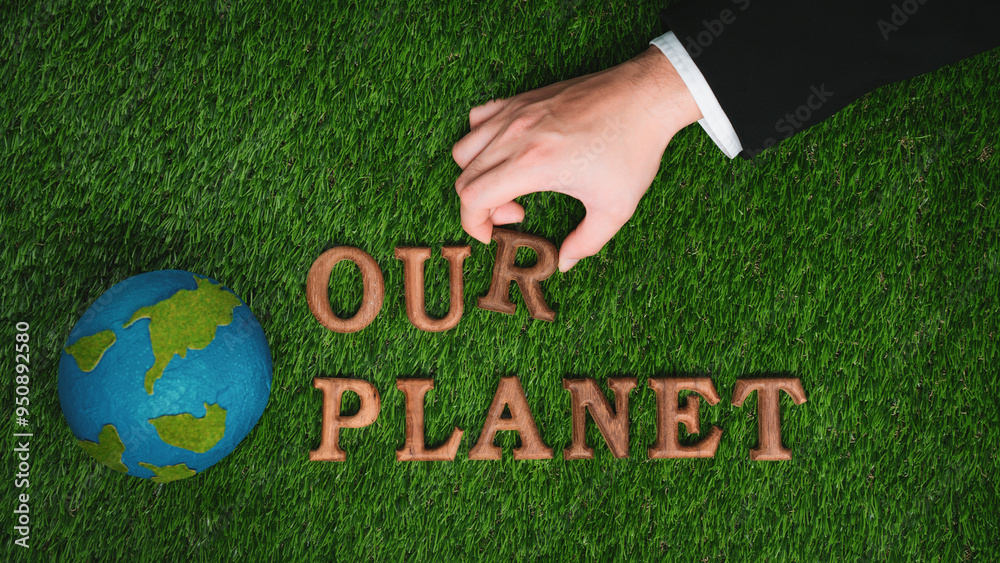 Eco awareness campaign for Earth day concept showcase message arranged ...