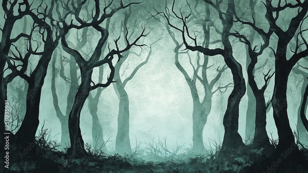 horror illustration scary background horror background ,ghost forest ...