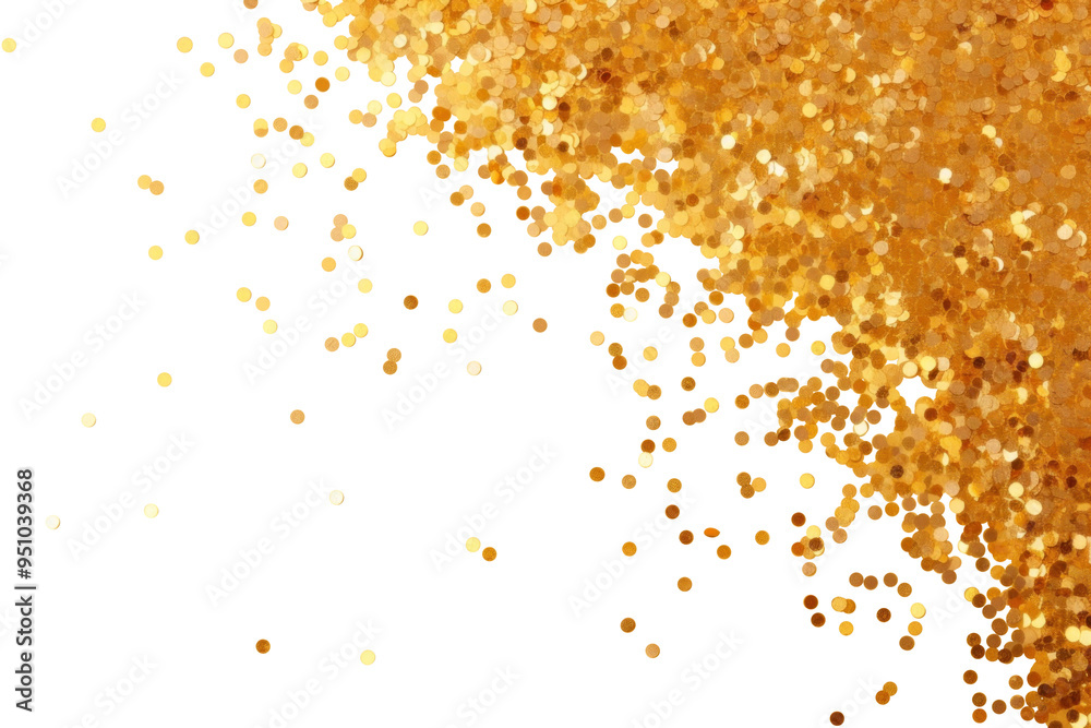 PNG gold glitter confetti border, transparent background Stock ...