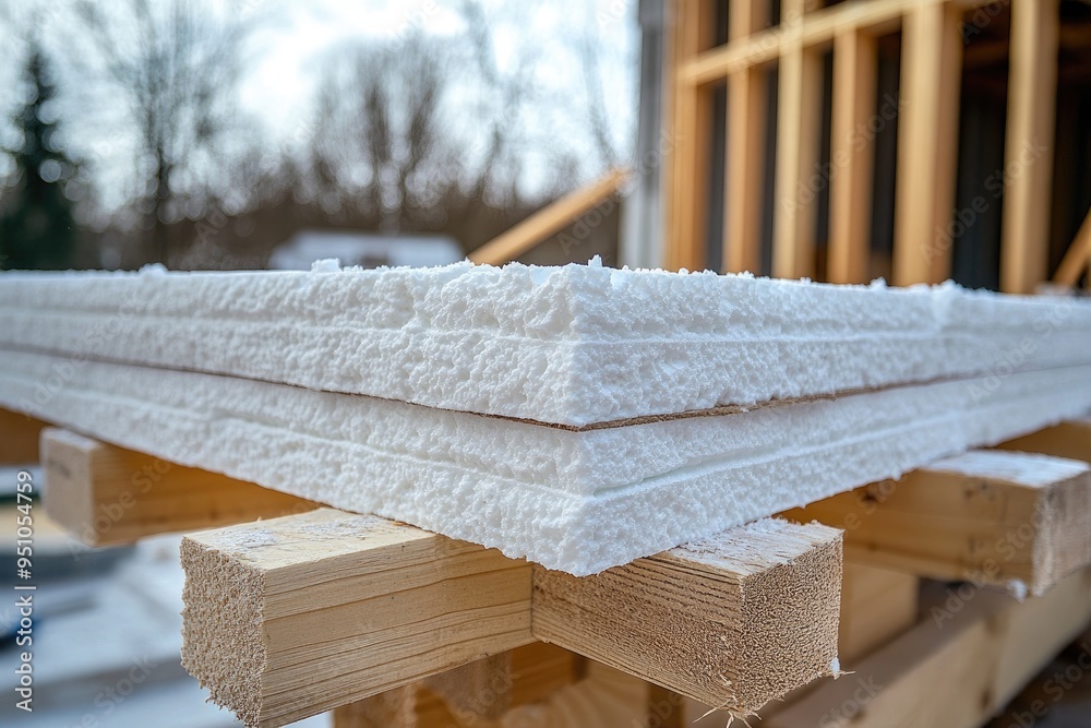 Close-up of foam insulation panels. This photo shows how foam ...